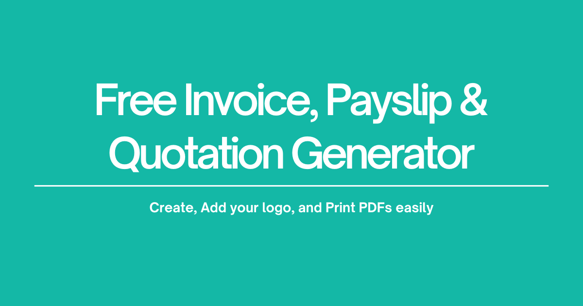 Payslip Generator - Make free payslips for your employees with your Logo.